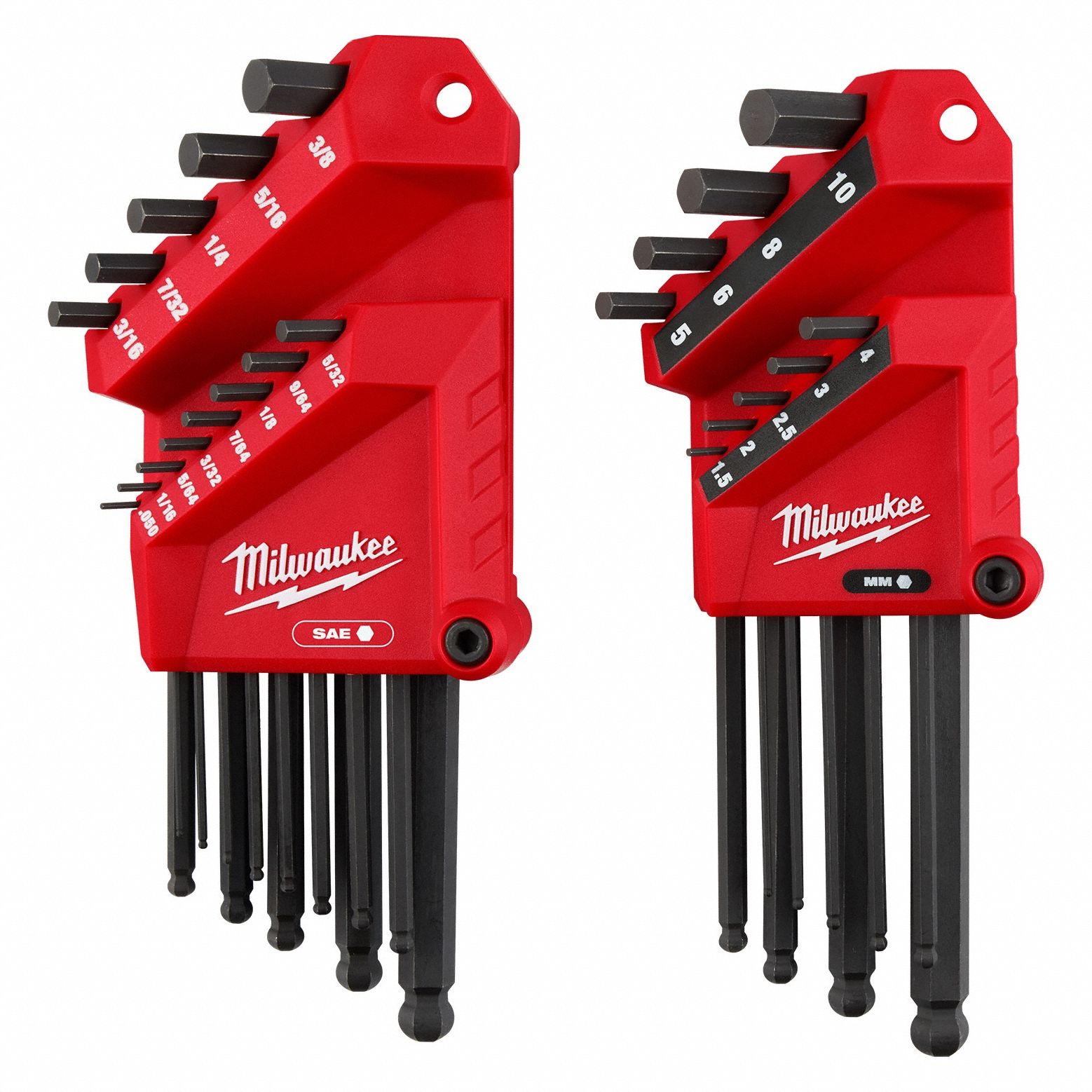 MILWAUKEE, Metric and SAE, Long, Hex Key Set - 811EV7|48-22-2187 - Grainger
