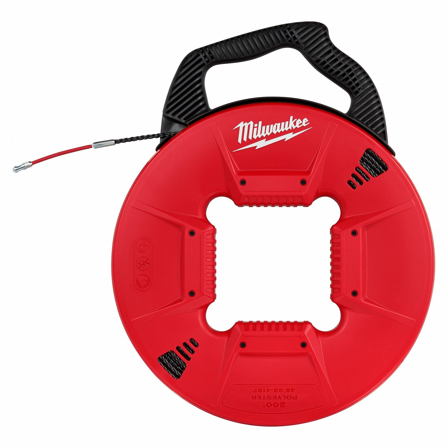 MILWAUKEE, 48-22-4197, Polyester Fish Tape w/ Flexible Metal Le ...