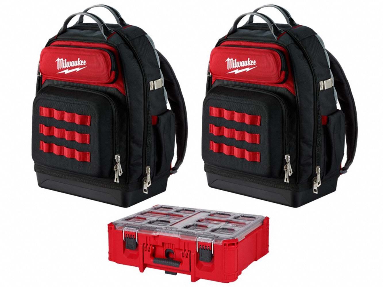 MILWAUKEE PACKOUT, 18 in W x 9 7/16 in D x 20 3/8 in H, Ballistic Nylon ...