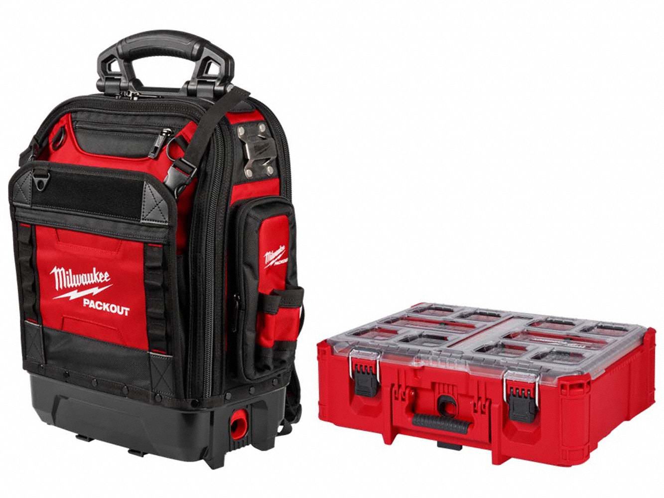 MILWAUKEE PACKOUT, 18 in W x 9 1/2 in D x 20 in H, Polyester, Tool ...