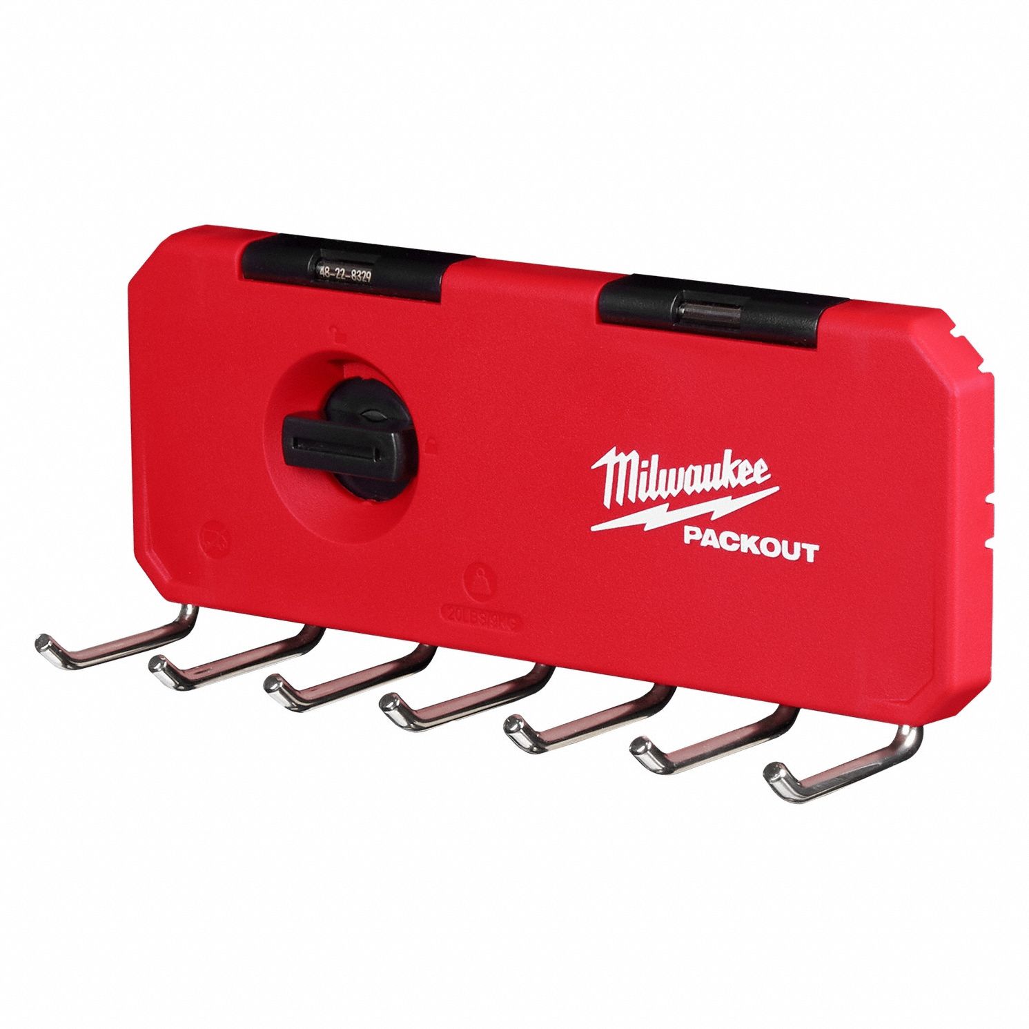 MILWAUKEE PACKOUT, 9 1/2 in W x 3 1/2 in H x 3 in L, Plastic, Hook Rack ...