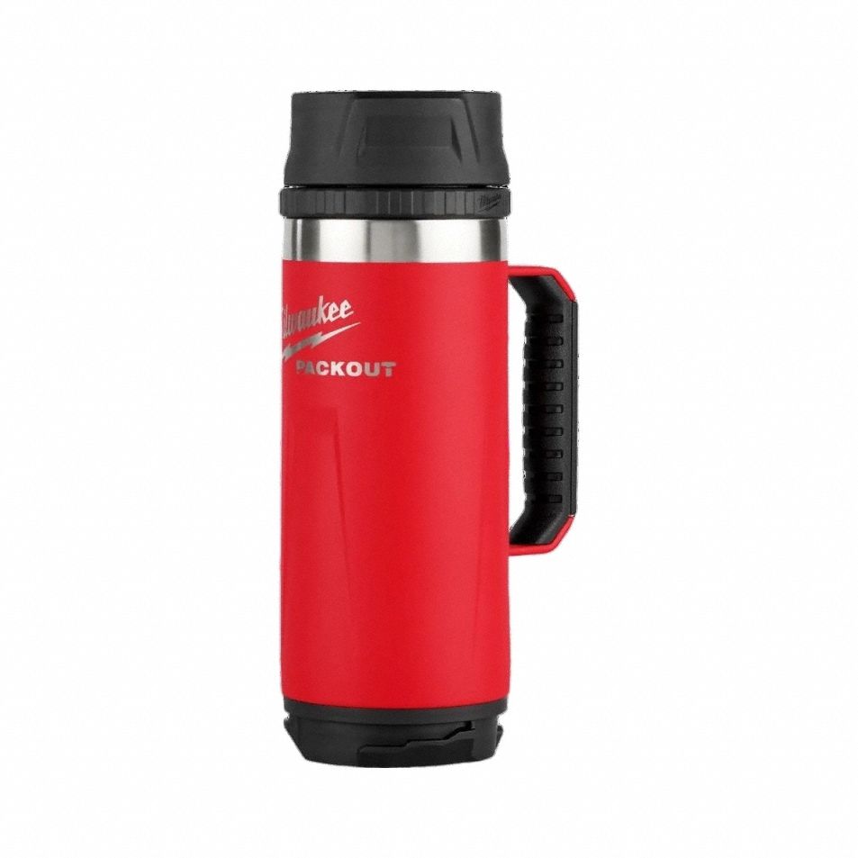 MILWAUKEE, 18 oz Capacity, Red, Insulated Mug - 842UJ5|48-22-8394R ...