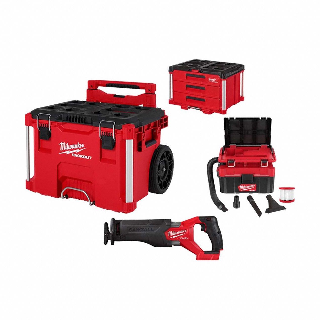 MILWAUKEE, Battery Included, Tool Box Kit - 434HL2|48-22-8427, 48-22 ...