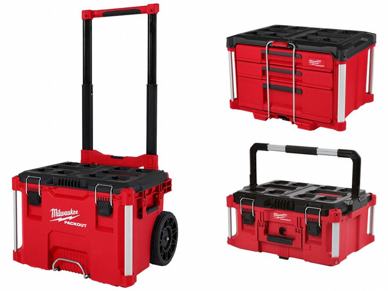 MILWAUKEE PACKOUT, 250 lb Load Capacity - Max, Tool Boxes - 413XD7|48 ...