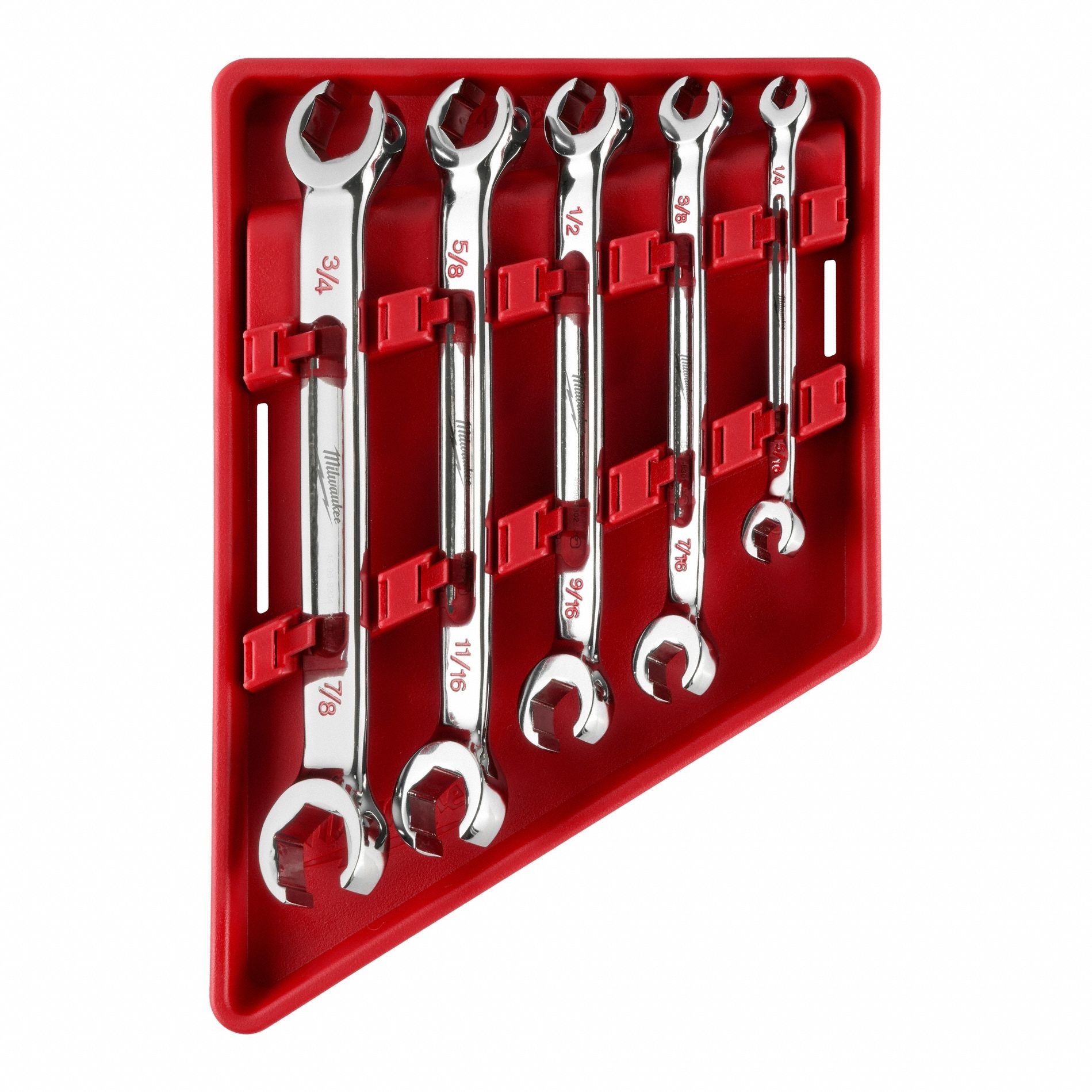 MILWAUKEE, Steel, Chrome, Flare Nut Wrench Set - 851H77|48-22-9470 ...