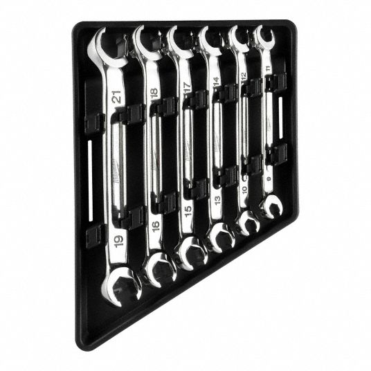 MILWAUKEE, Steel, Chrome, Flare Nut Wrench Set - 851H78|48-22-9471 ...