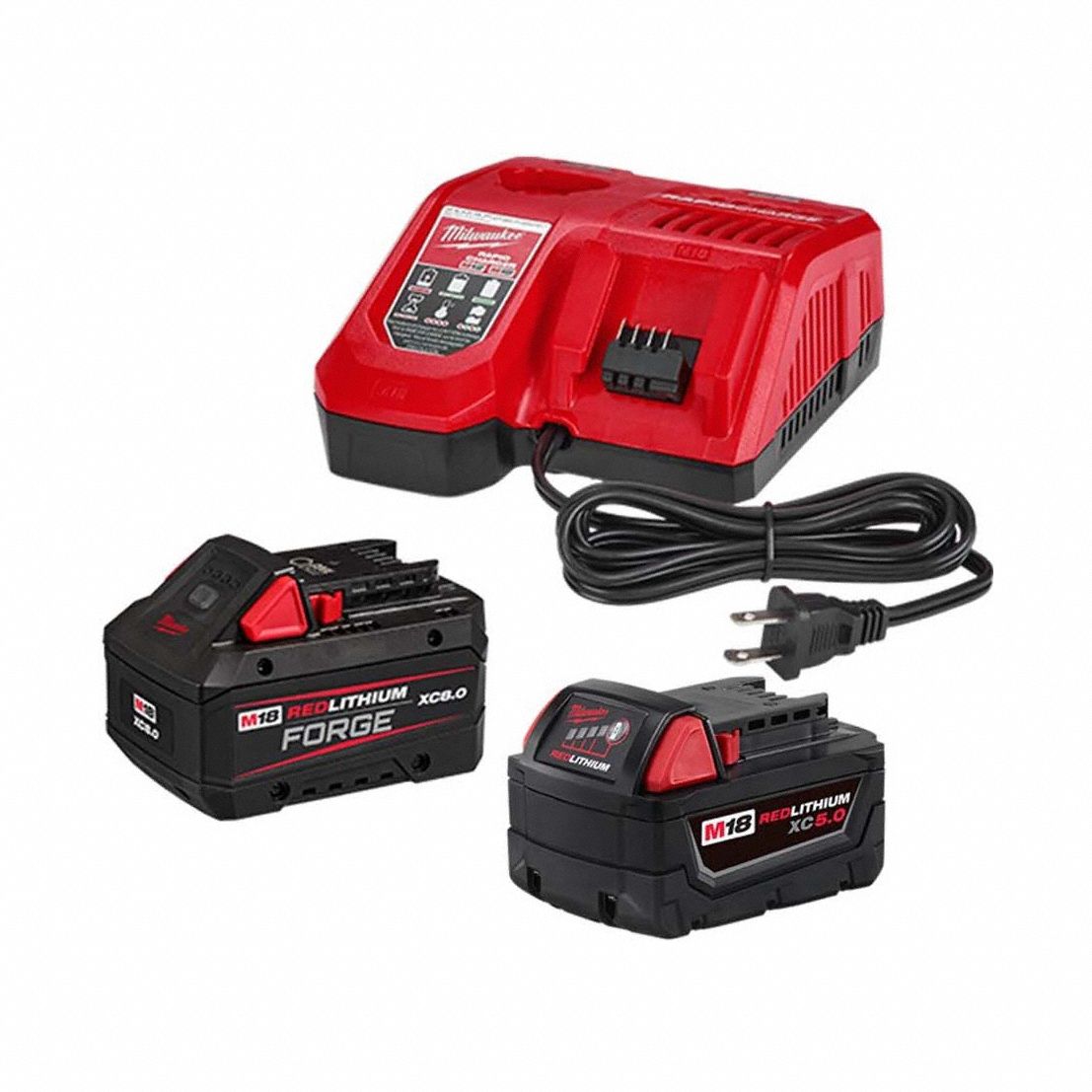 MILWAUKEE, M18™, 5 Ah_8 Ah, Battery Starter Kit - 443RY6|48-59-1881, 48 ...