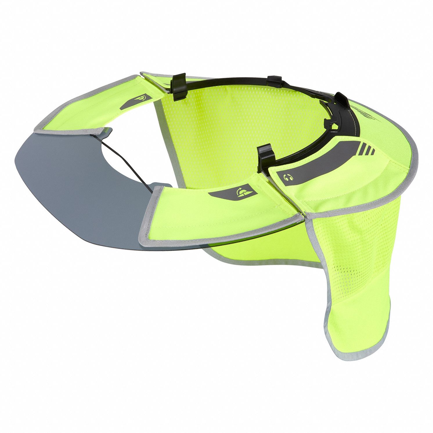 MILWAUKEE, Black/Hi-Vis Yellow, Polyester, Sun Visor/Sunshade - 804H71 ...