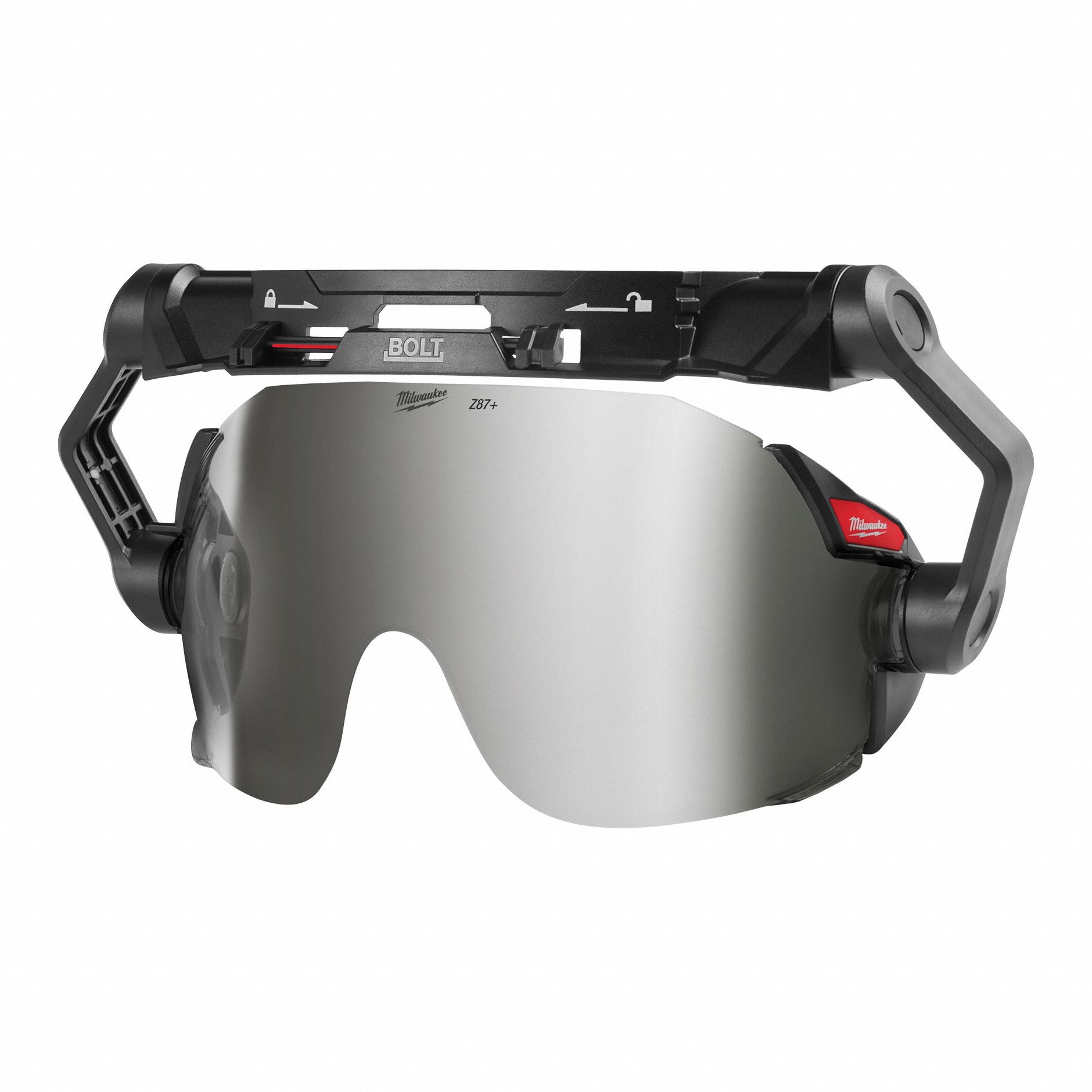 MILWAUKEE, Silver Lens Color, Anti-Fog/Mirrored/Scratch-Resistant, Face Shield - 824U32|48-73 ...