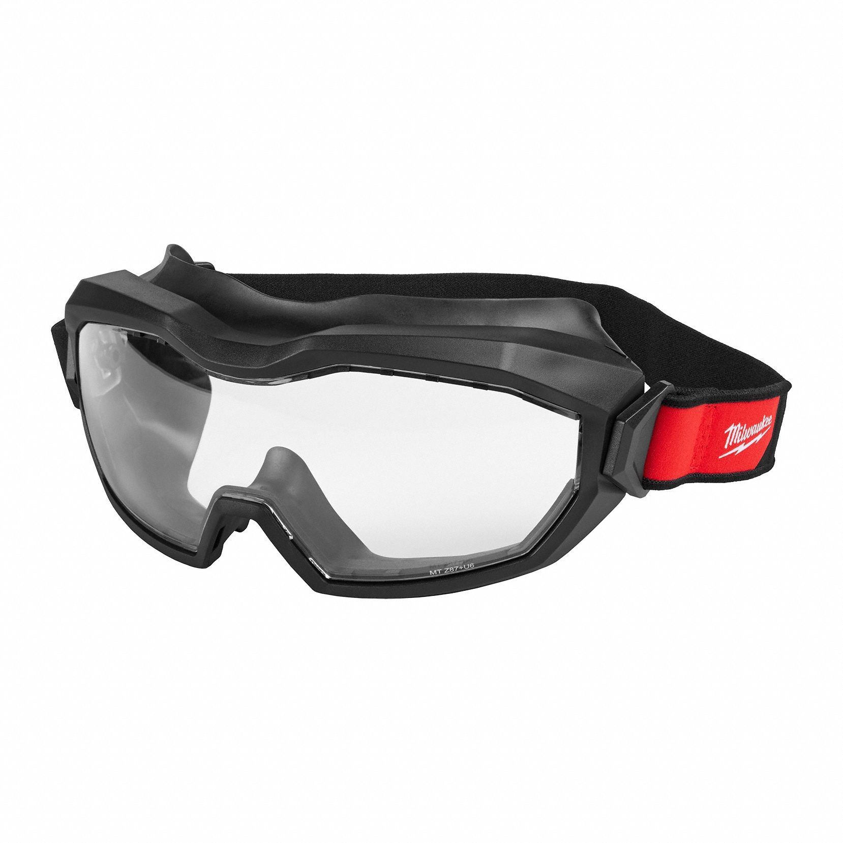MILWAUKEE, Clear Lens Color, Anti-Fog/Scratch-Resistant, Safety Goggles ...