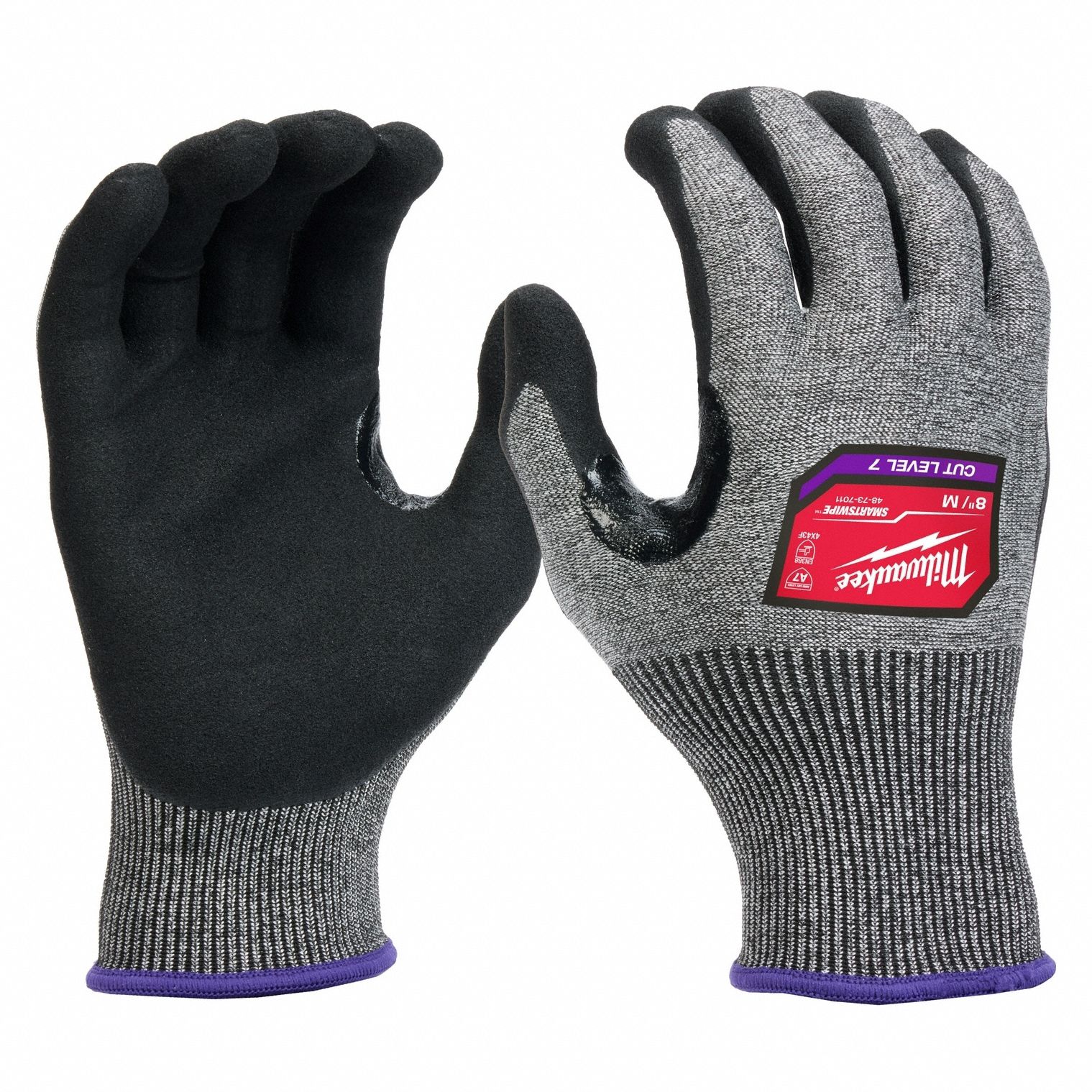 MILWAUKEE, M, ANSI Cut Level A7, Knit Gloves - 816XF2|48-73-7011 - Grainger