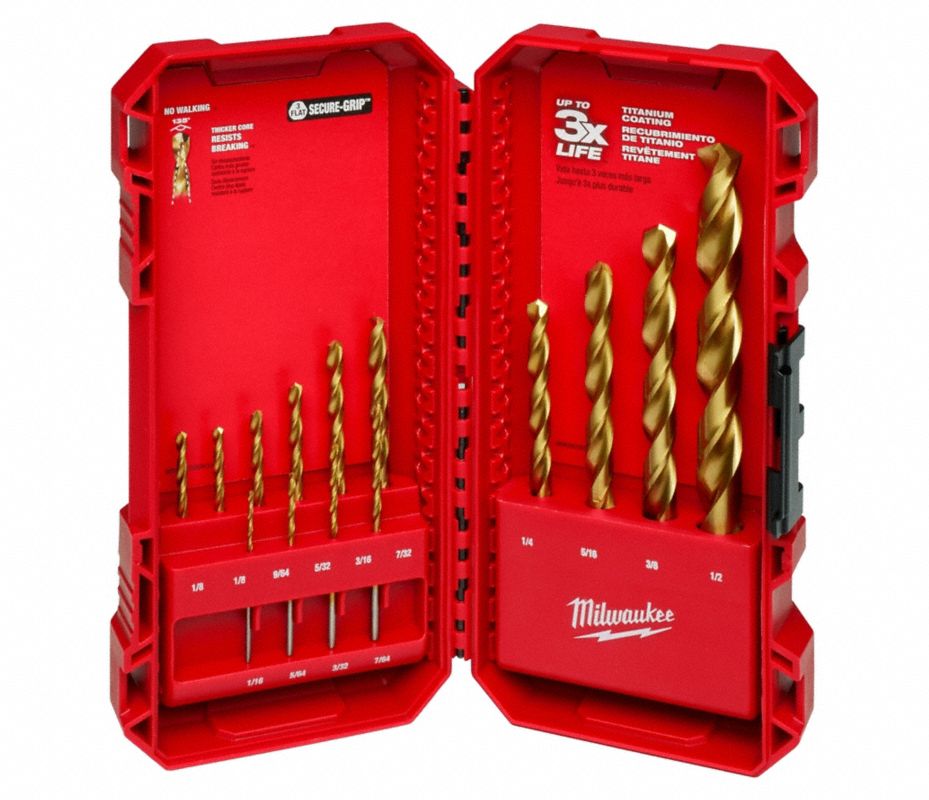 MILWAUKEE Juego de Brocas de Longitud Estándar Eje Recto Acero de Alta ...