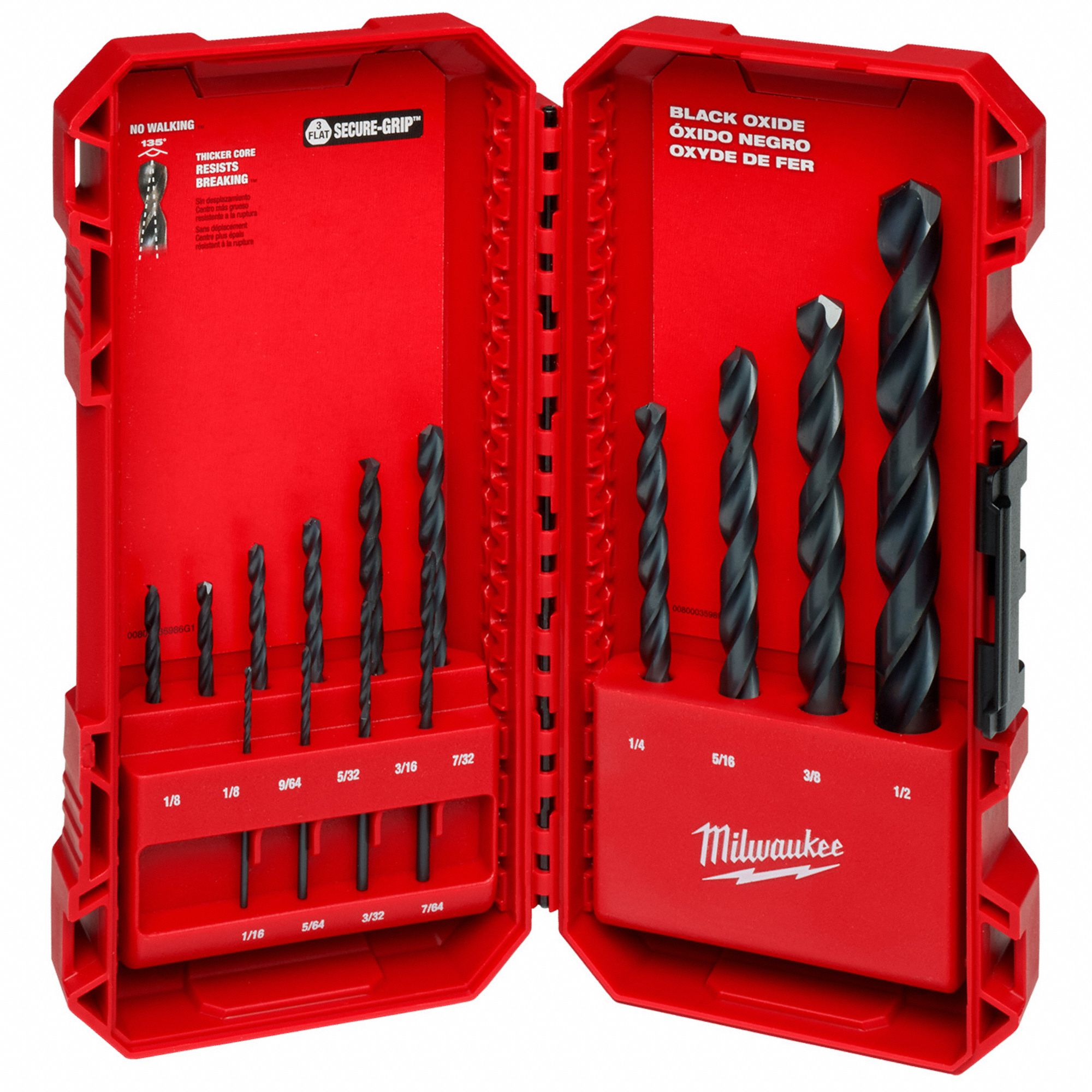 MILWAUKEE 1 16 In Smallest Drill Bit Size 1 2 In Largest Drill Bit