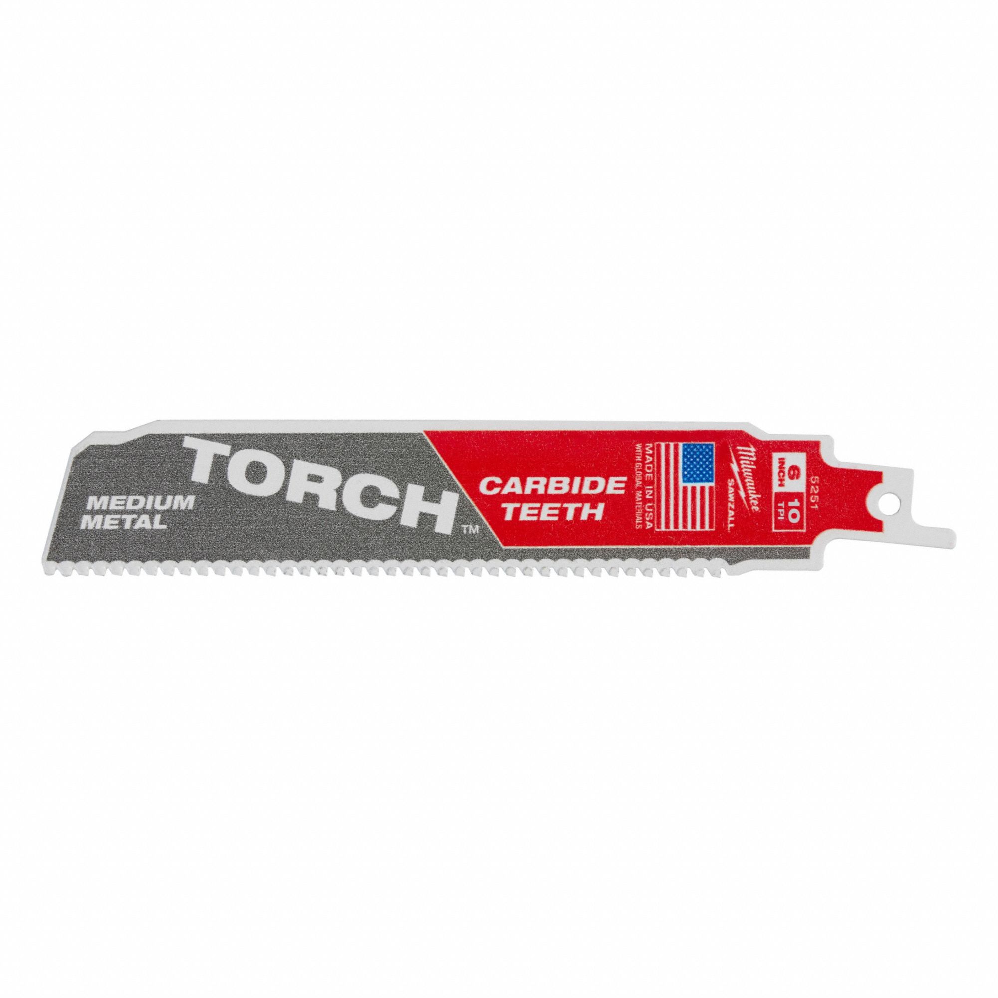 MILWAUKEE, 10 Teeth per Inch, 6 in Blade Lg, Reciprocating Saw Blade ...