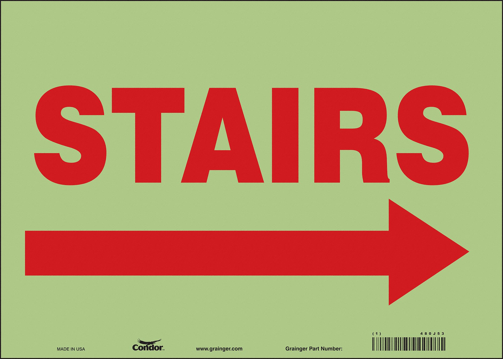 Glow Vinyl, Adhesive Sign Mounting, Safety Sign - 480J53|480J53 - Grainger