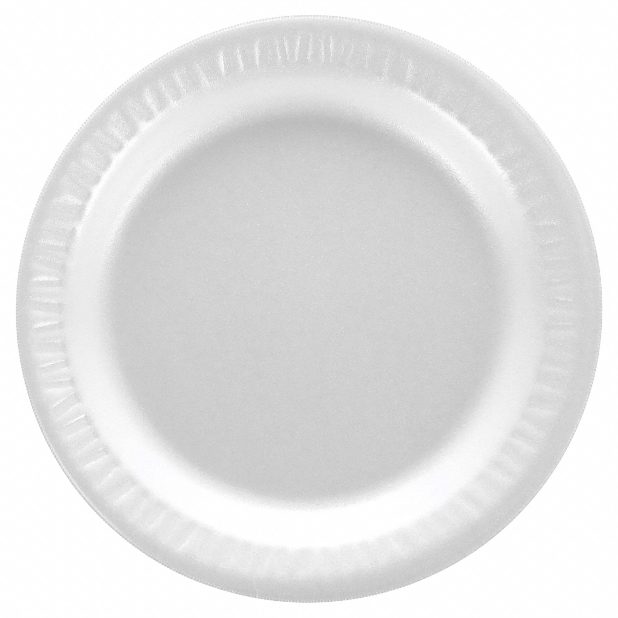 DART, White, Light-Wt, Disposable Foam Plate - 481C49|6PWCR / 6PWC ...