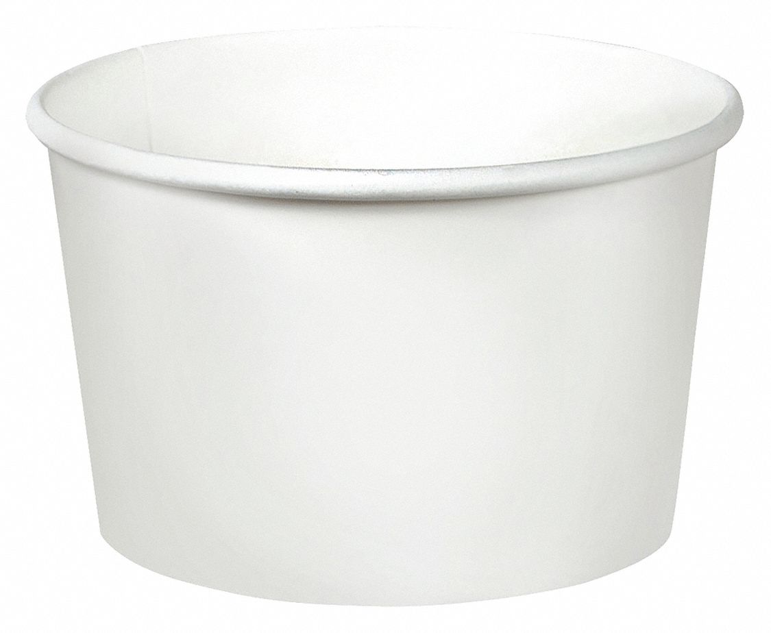 Paper Round Carry-Out Soup Container, White, 1000 PK - Grainger