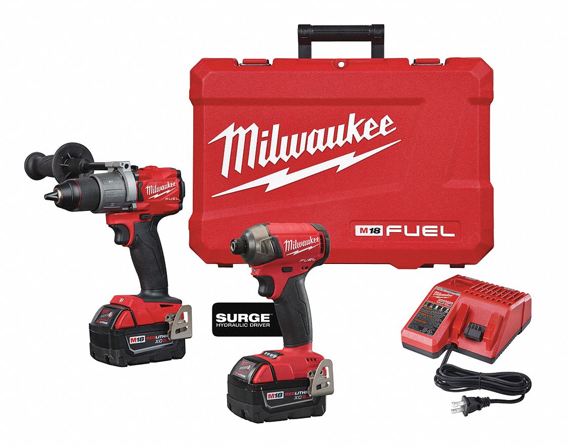 MILWAUKEE, 2 Tools, Hammer Drill/Impact Driver, Cordless Combination ...