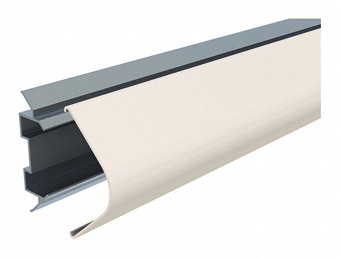 Wall Protection Guard, Clam Shell, Plastic/Aluminum, 144 in Length, 4 1 ...