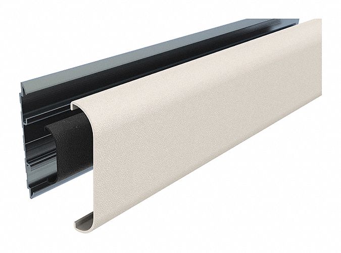 Wall Protection Guard, Clam Shell, Plastic/Aluminum, 144 in Length, 4 ...