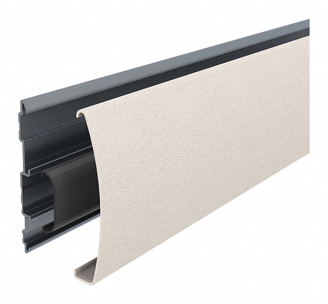 Wall Protection Guard, Clam Shell, Plastic/Aluminum, 144 in Length, 5 ...