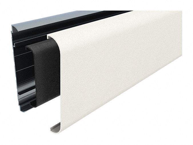 Wall Protection Guard, White Sand, Plastic/Aluminum, 144 in Length, 6 ...