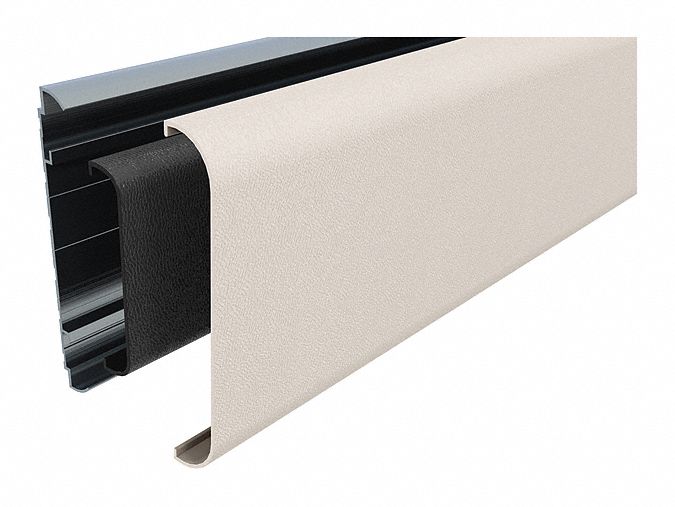 Wall Protection Guard, Antique White, Plastic/Aluminum, 144 in Length ...