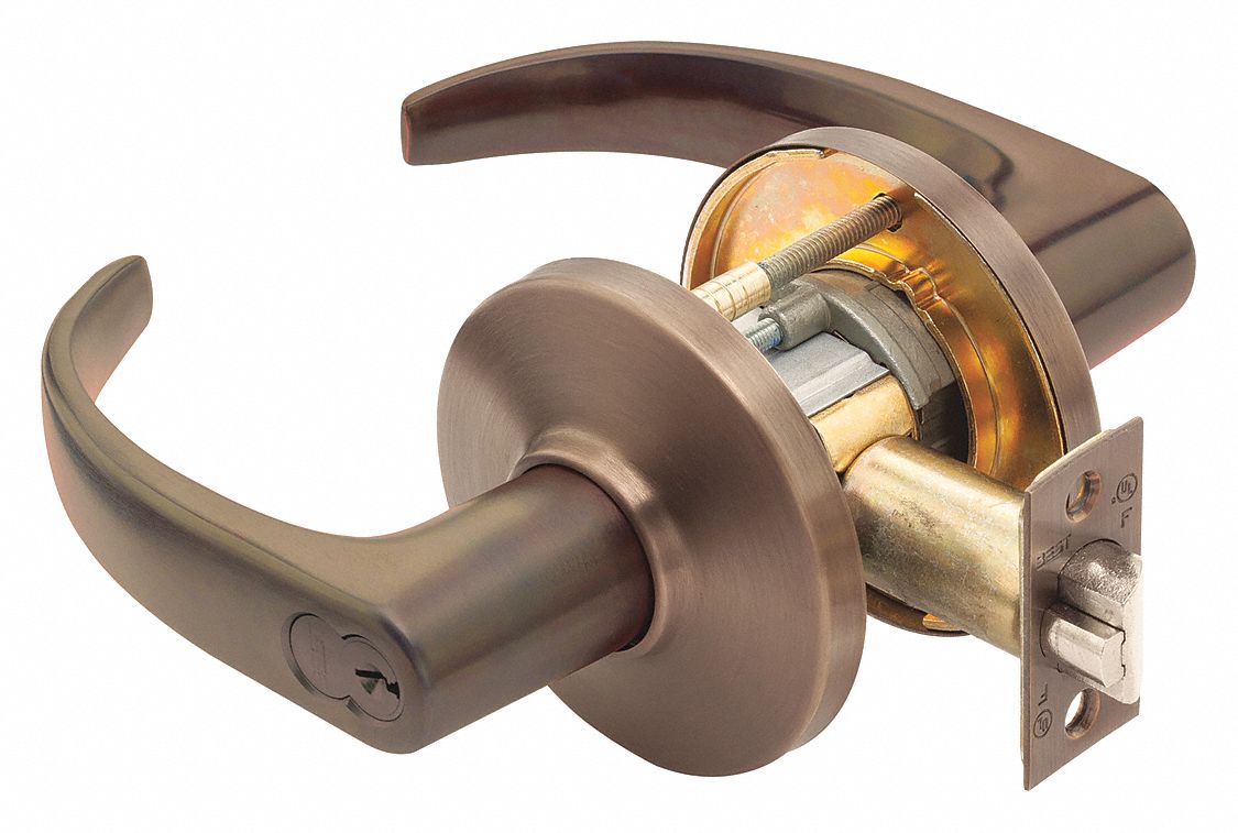 BEST, Office Lever Locksets, Bronze, Door Lockset - 481U53 ...