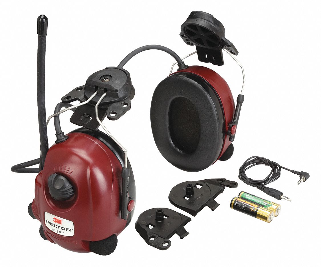 3M PELTOR, Hard Hat-Mounted Earmuff, 25 dB NRR, Headset - 481Z33 ...