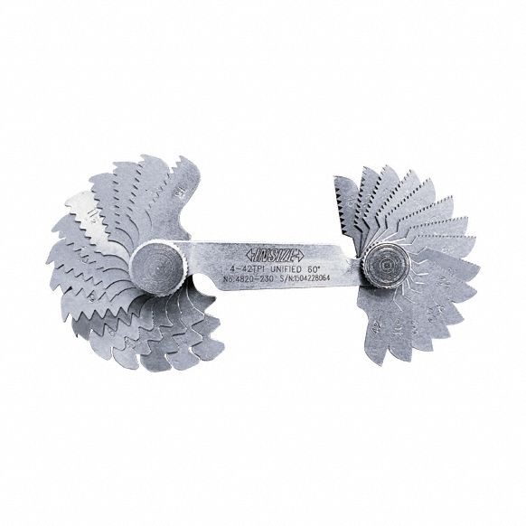 INSIZE, Unified Inch, 4 to 42 TPI, Thread Pitch Gauge Set - 463T19|4820 ...