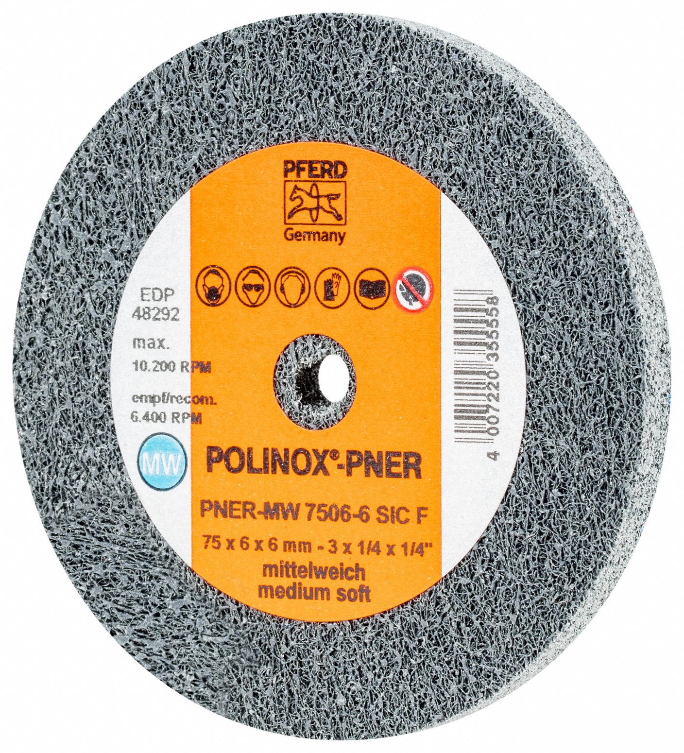 PFERD, 3 in Dia x 1/4 in W, 1/4 in Arbor Hole, Unitized Wheel - 35ZG65 ...