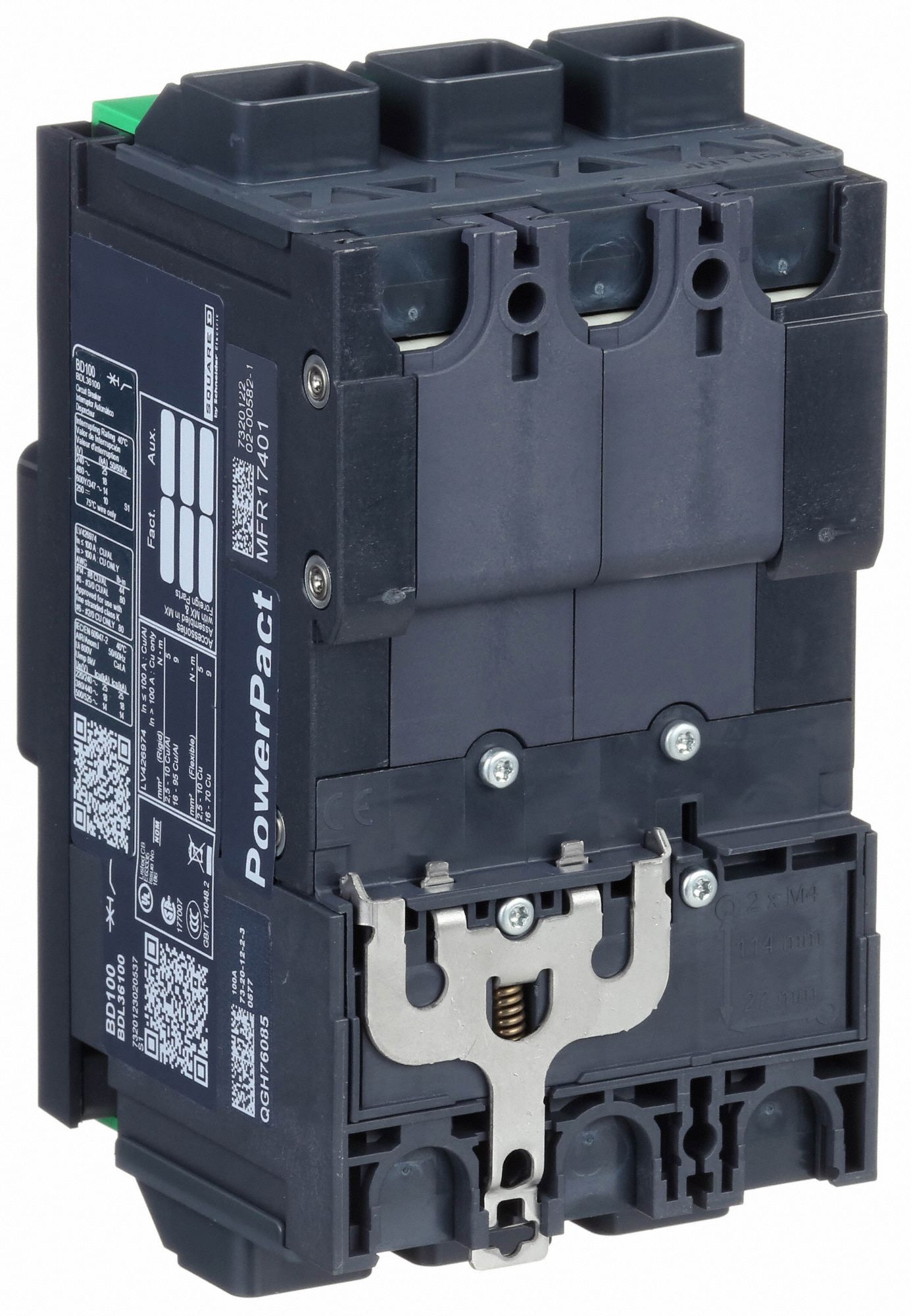 SQUARE D Molded Case Circuit Breaker: 100 A Amps, 25kA at 277/408V AC ...