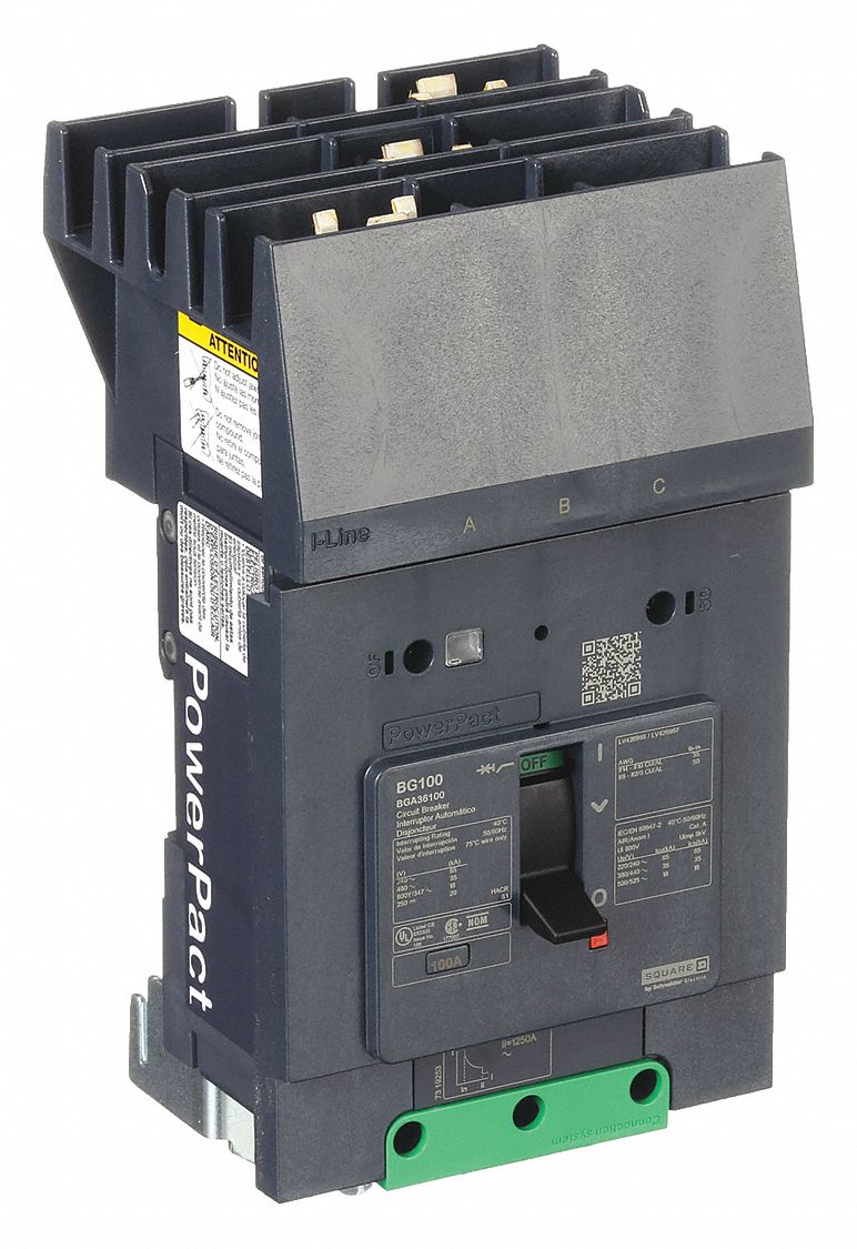 100 A Amps, 100kA at 240V AC, Molded Case Circuit Breaker - 482F48|BGA36100 - Grainger
