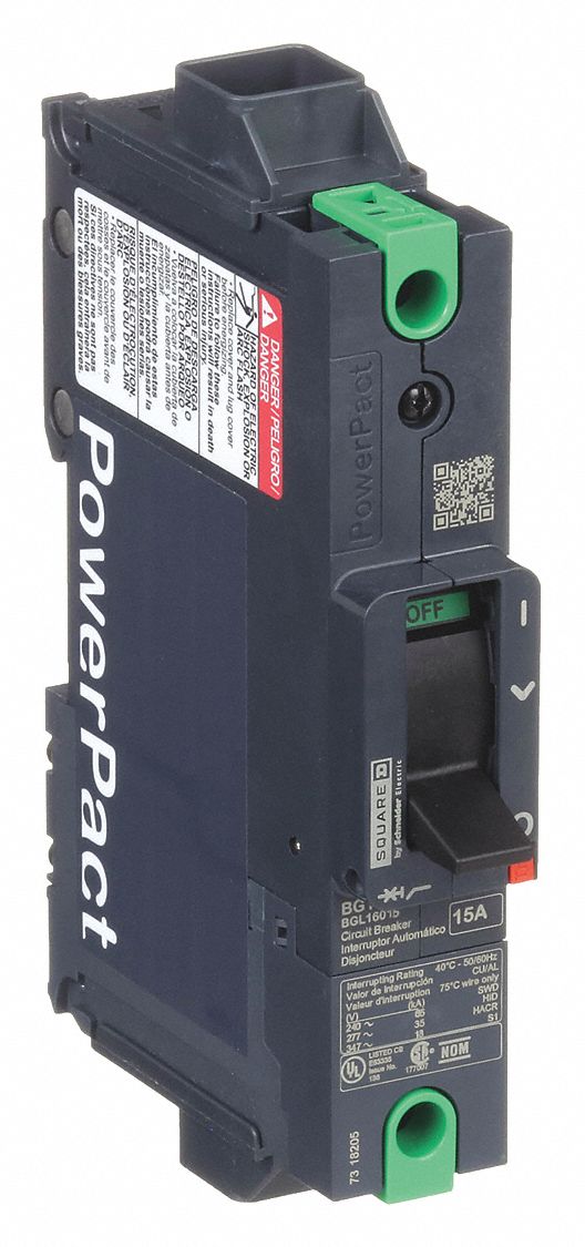 15 A Amps, 100kA at 240V AC, Molded Case Circuit Breaker - 482F51 ...