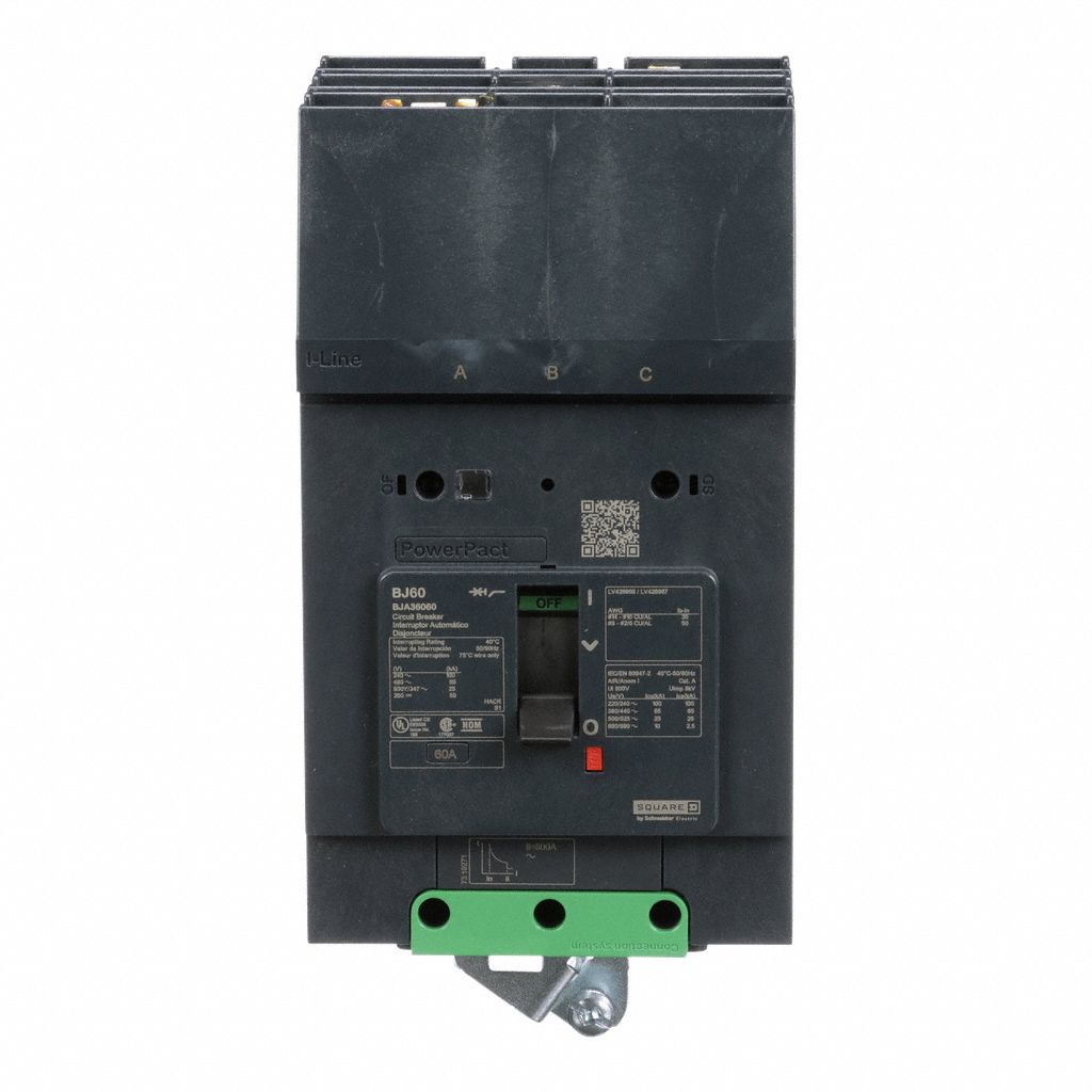 60 A Amps, 100kA at 120/240V AC, Molded Case Circuit Breaker - 482G64|BJA36060 - Grainger