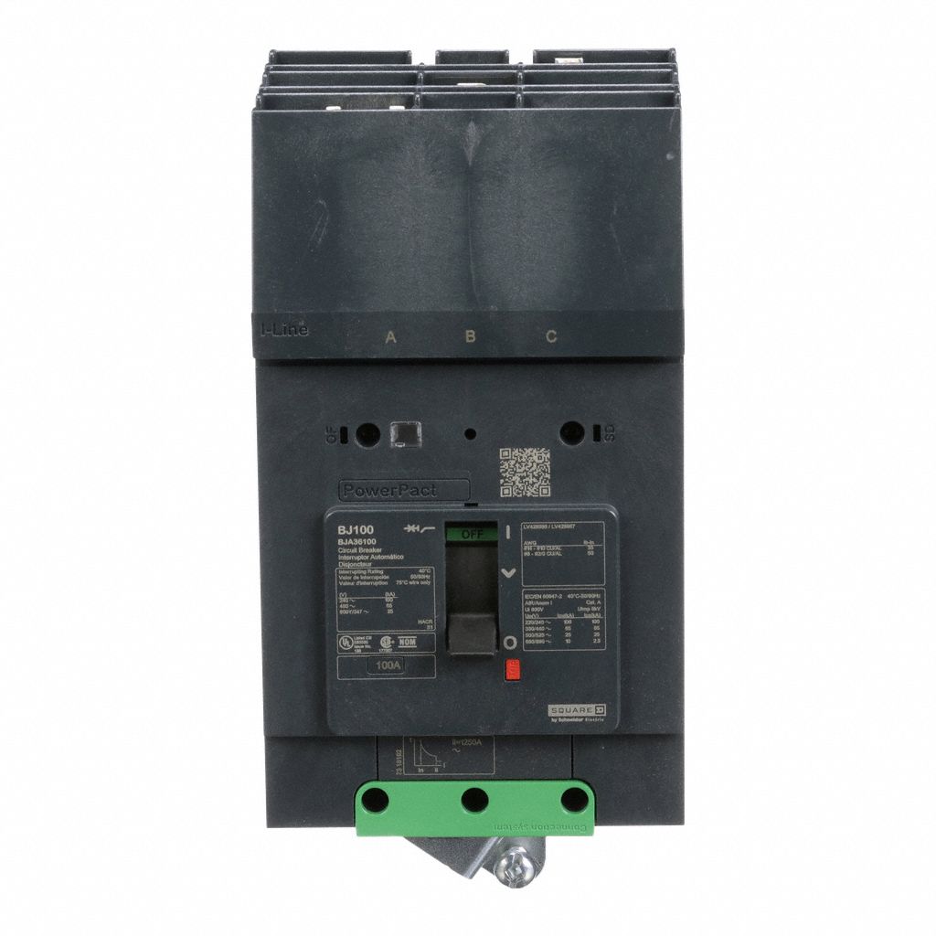 100 A Amps, 100kA at 120/240V AC, Molded Case Circuit Breaker - 482G68|BJA36100 - Grainger