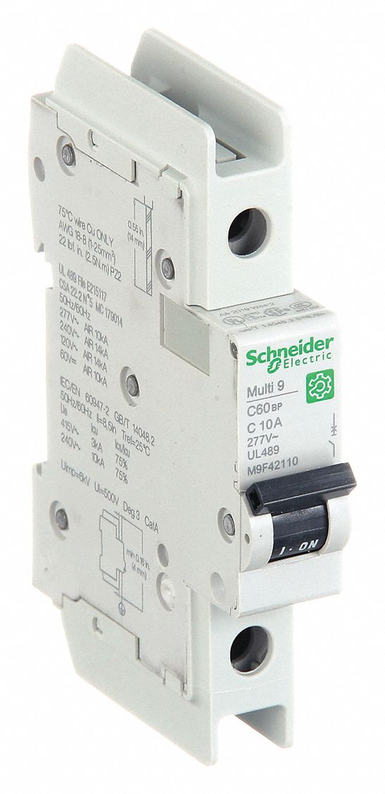 SCHNEIDER ELECTRIC, 10 A Amps, 60V DC, IEC Miniature Circuit Breaker ...