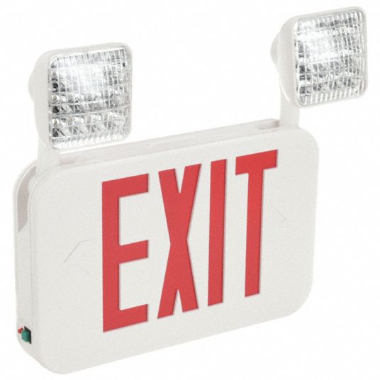 White, 2 Faces, Exit Sign with Emergency Lights - 482P61|FHEC35RRC ...