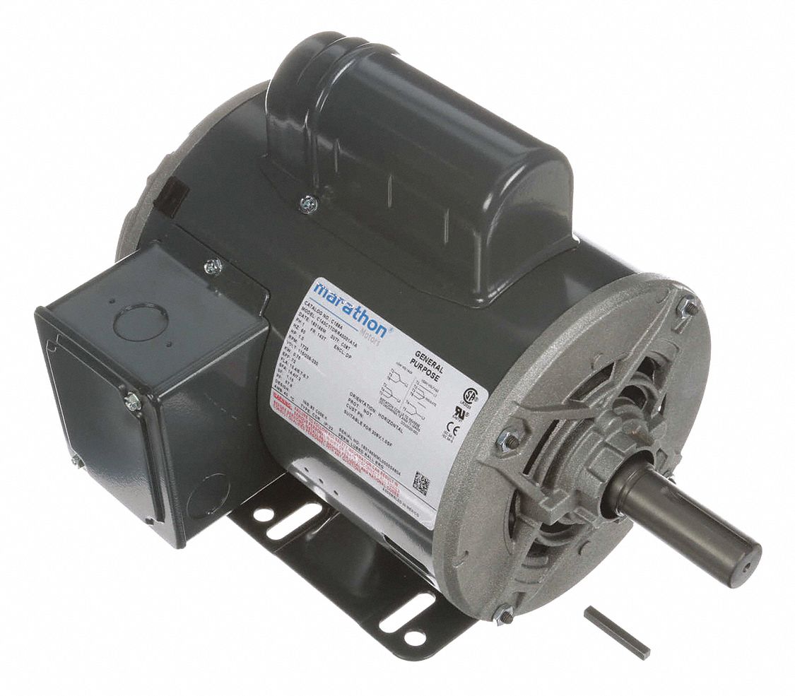 LEESON, Single Phase, 1 hp, General Purpose Motor - 482R57 ...
