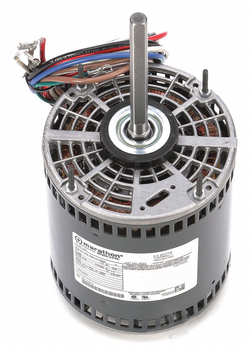 1 HP Direct Drive Blower Motor, Permanent Split Capacitor, 1075 ...