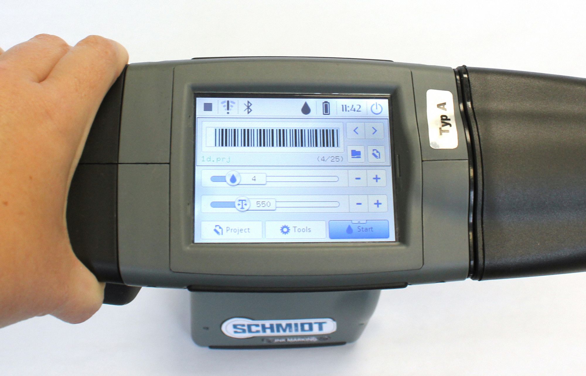 EBS Handheld Inkjet Coder: 2 13/64 in, 4 Lines of Print, White, 20 pt ...