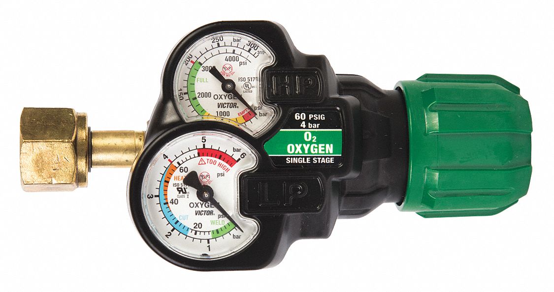 VICTOR, Single Stage, CGA 540 Inlet, Gas Regulator - 482W15|0781-3627 ...