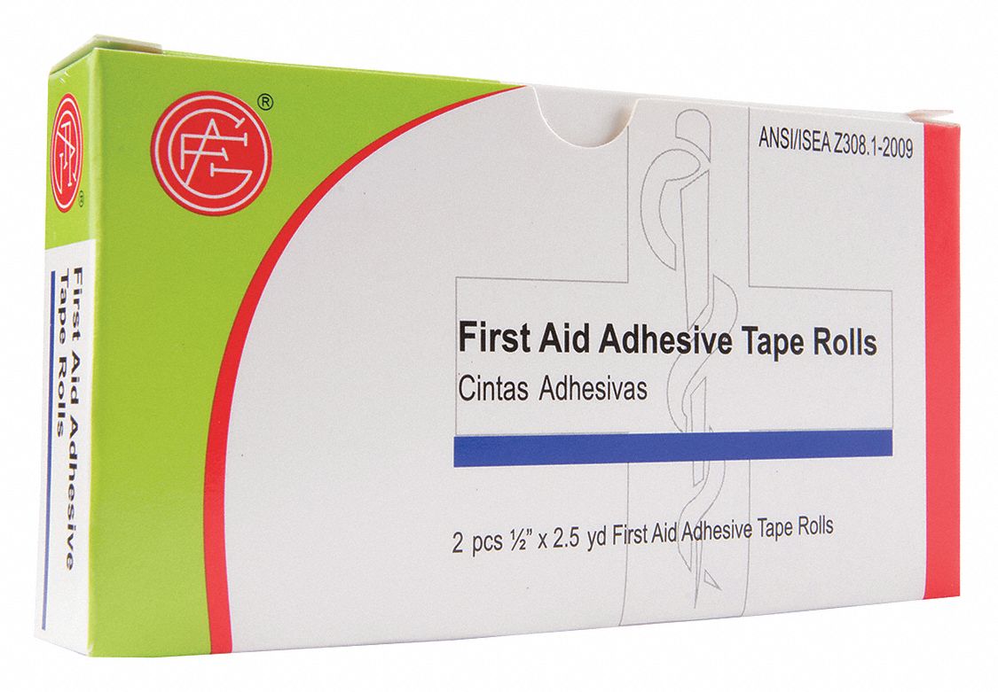 White, 2 1/2 yd Roll Lg, First Aid Tape - 482W59|9999-0201 - Grainger