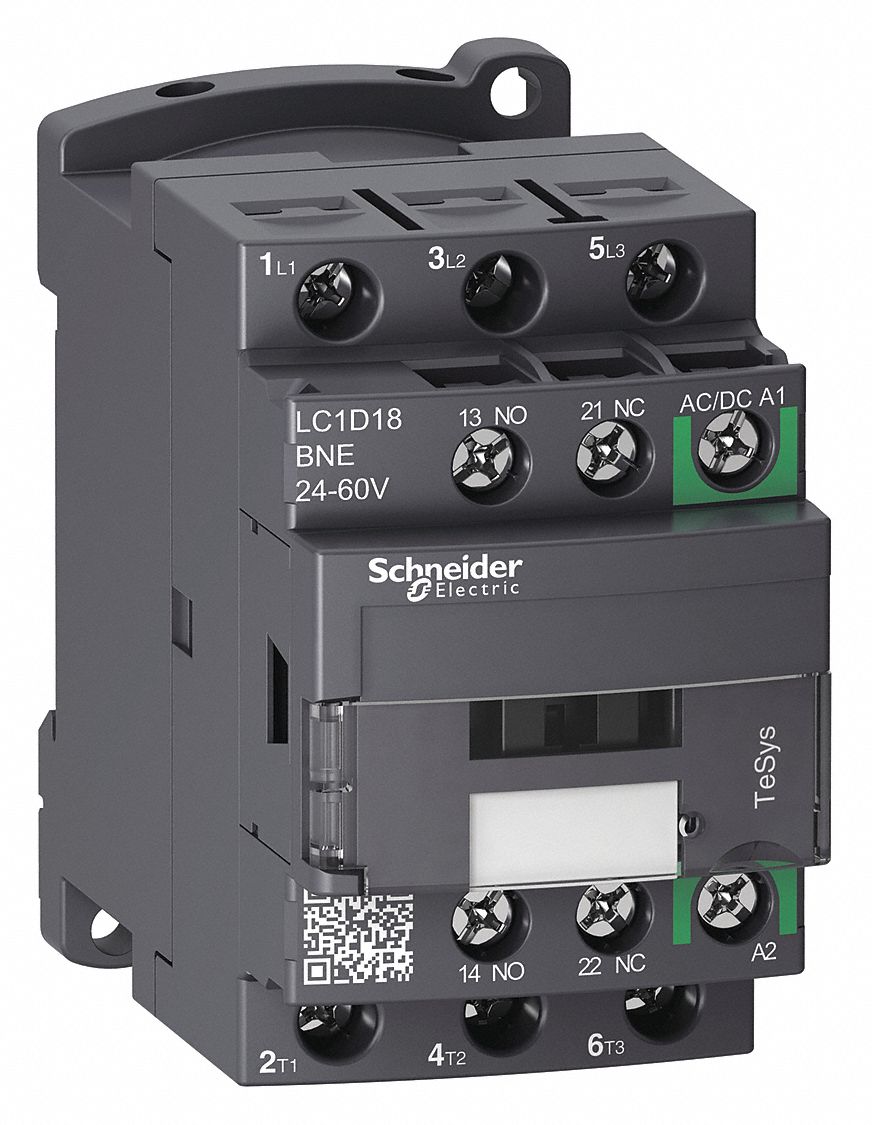 SCHNEIDER ELECTRIC 24 to 60V AC/DC IEC Magnetic Contactor; No. of Poles ...