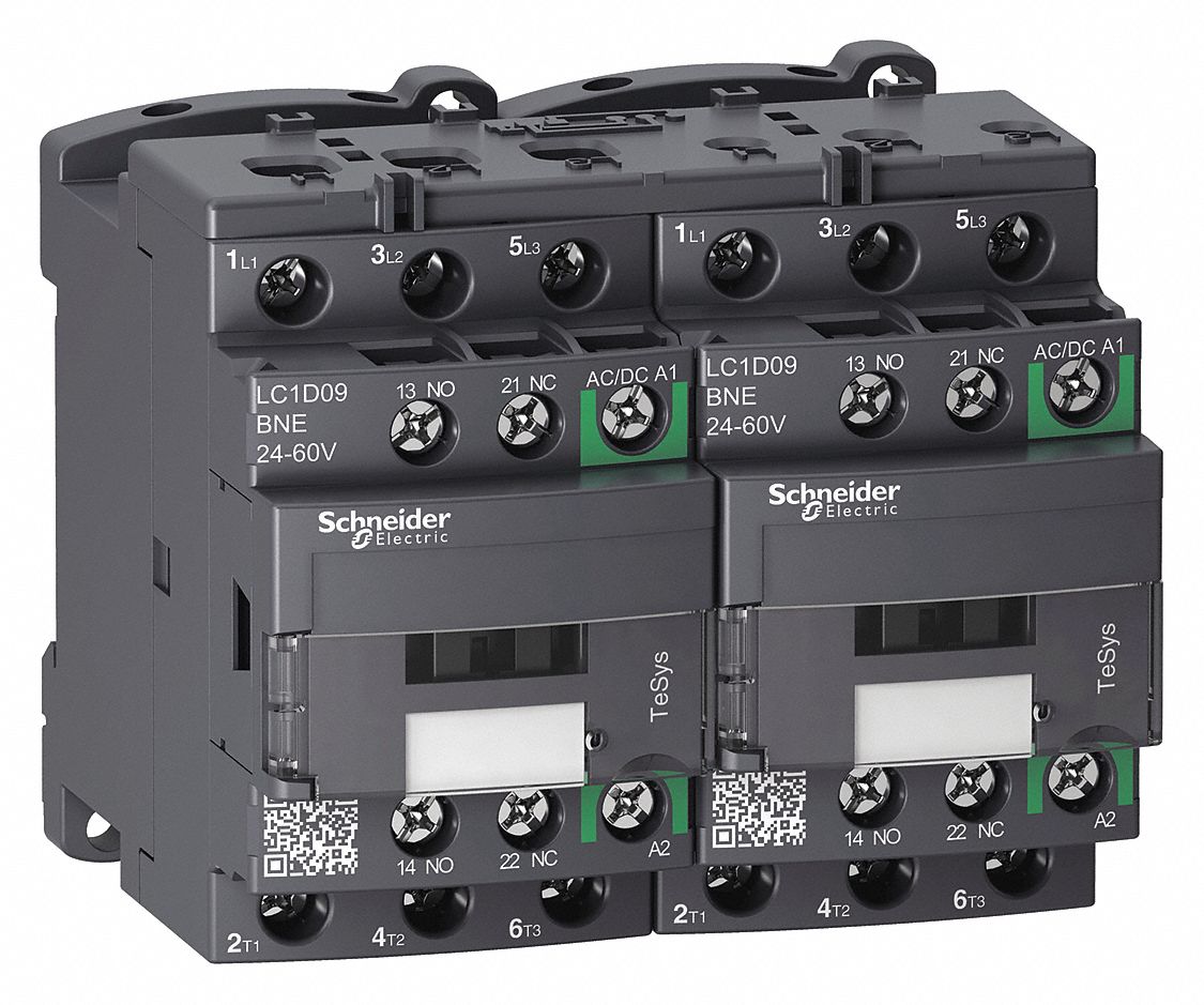 SCHNEIDER ELECTRIC 24 to 60V AC/DC IEC Magnetic Contactor; No. of Poles ...