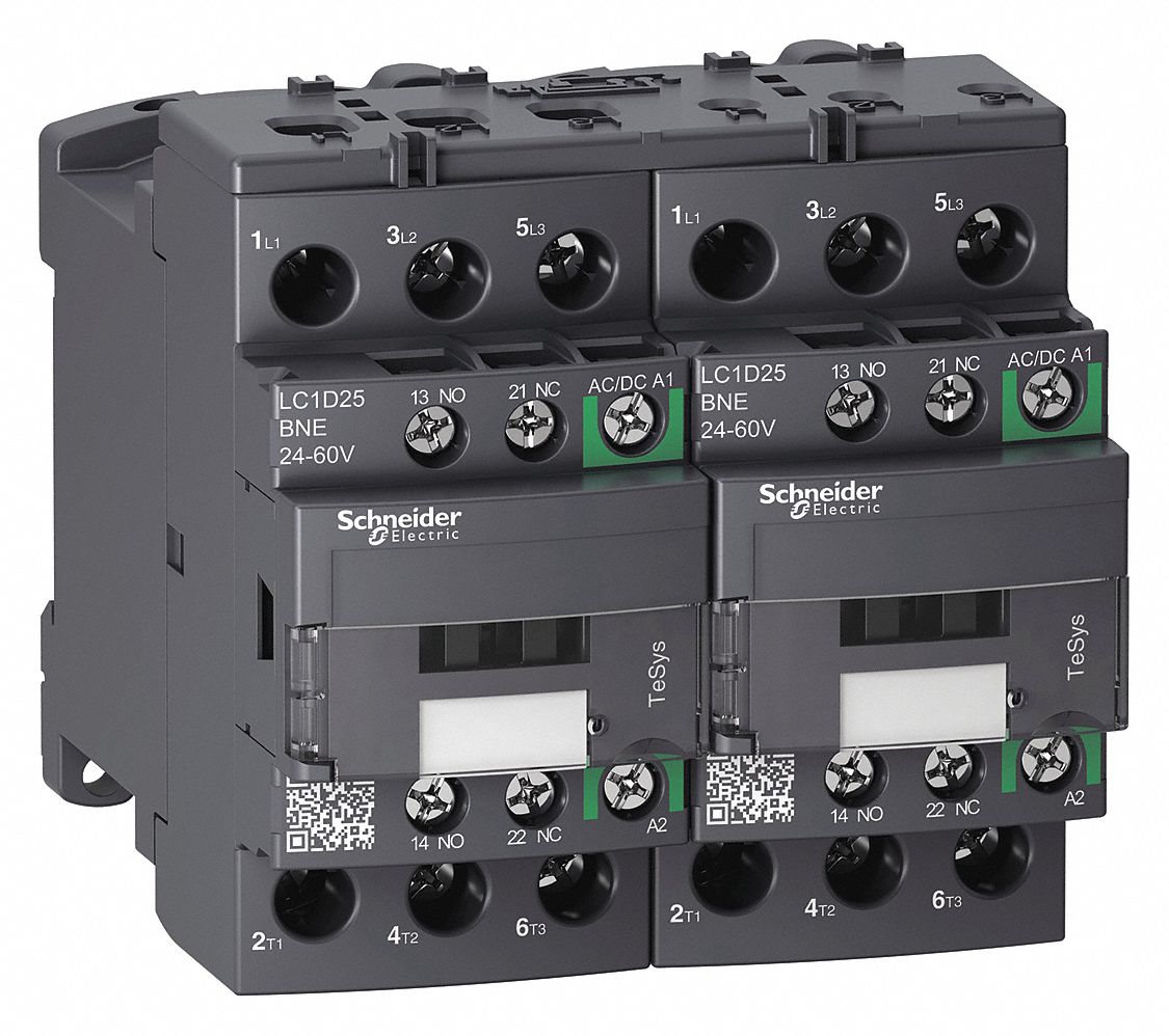 SCHNEIDER, Reversing, 3 Poles, IEC Magnetic Contactor - 482Z59 ...