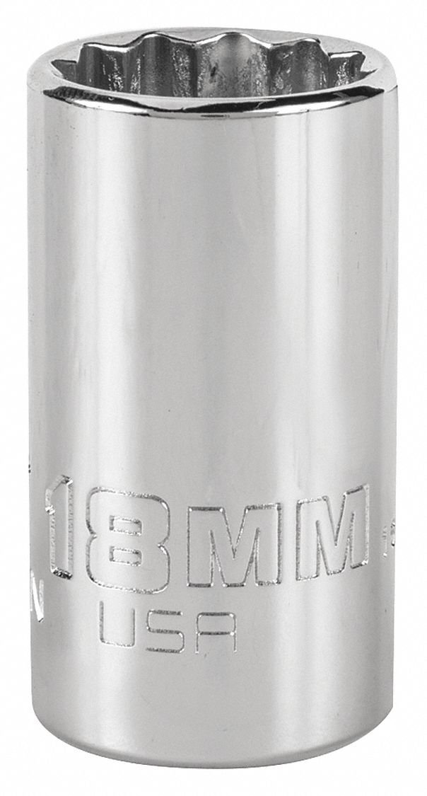 PROTO, 1/2 in Drive Size, 18 mm Socket Size, Socket - 483G93|J5418MN ...