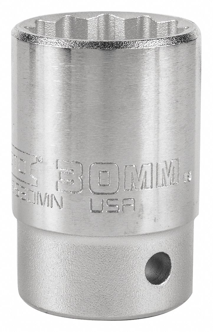 PROTO Socket, 3/4 in Drive Size, 30 mm Socket Size, 12-Point, Alloy ...