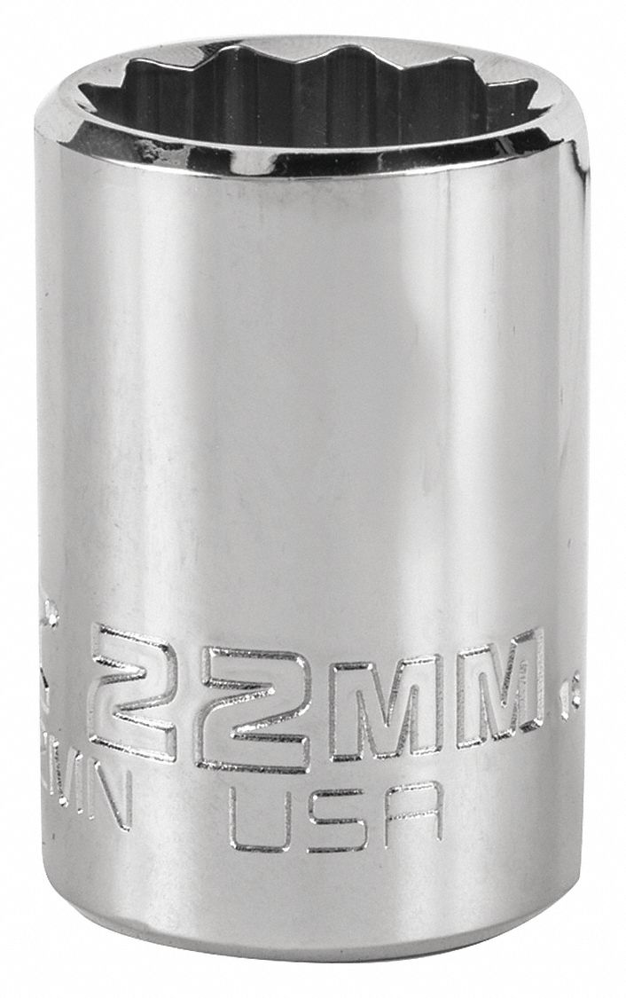 PROTO, 3/8 in Drive Size, 22 mm Socket Size, Socket - 483J05|J5222MN ...