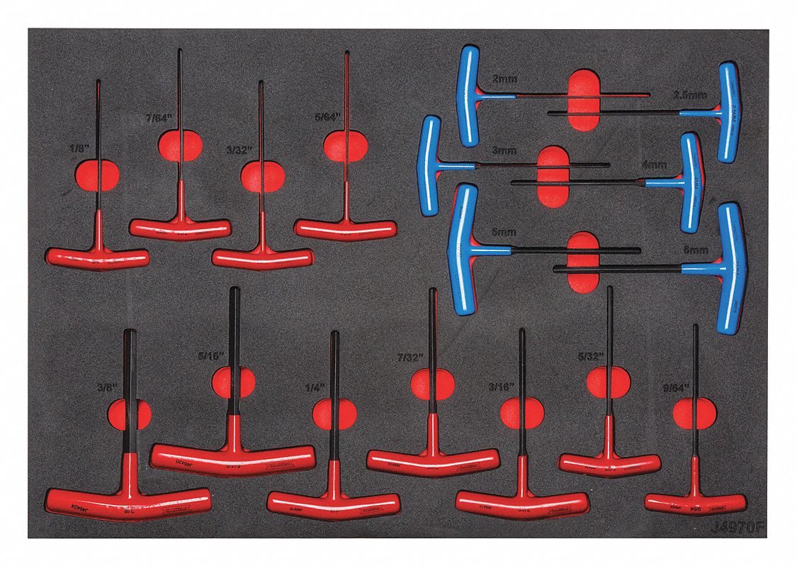 PROTO, 16 or More Pieces, T, Hex Key Set - 483J80|J4970K - Grainger